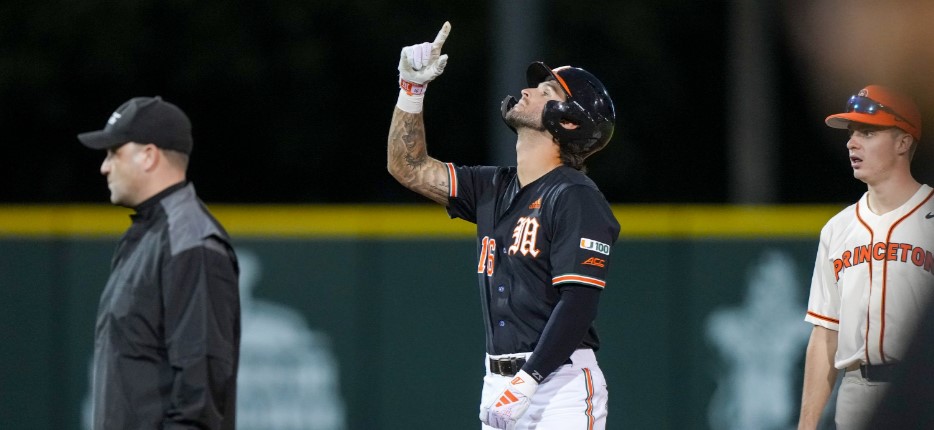 Miami pitchers combine for 1-hitter, Marsh hits grand slam in win